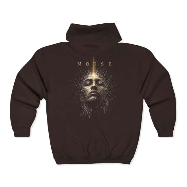 Noise Face Zip-Up Hoodie – Surreal Portrait Graphic Sweatshirt ...